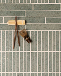 Hatsuborder Aqua Hand Glazed Japanese Mosaic Tile | Kazoku Tiles