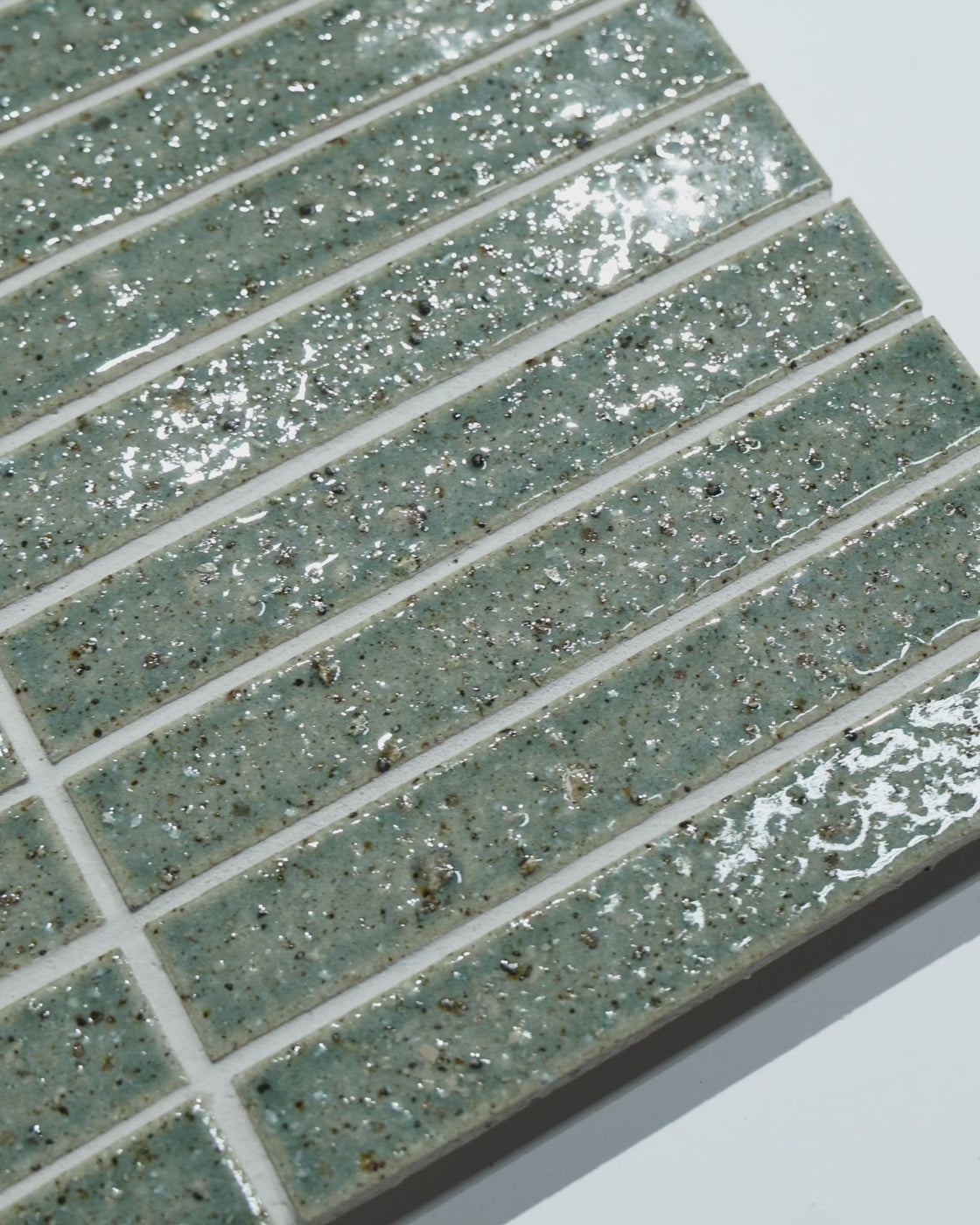 Hatsuborder Aqua Hand Glazed Japanese Mosaic Tile | Kazoku Tiles
